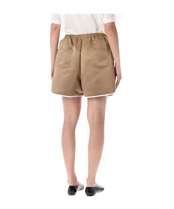 THE FRANKIE SHOP Elastic Waist Shorts With Contrasting Trim