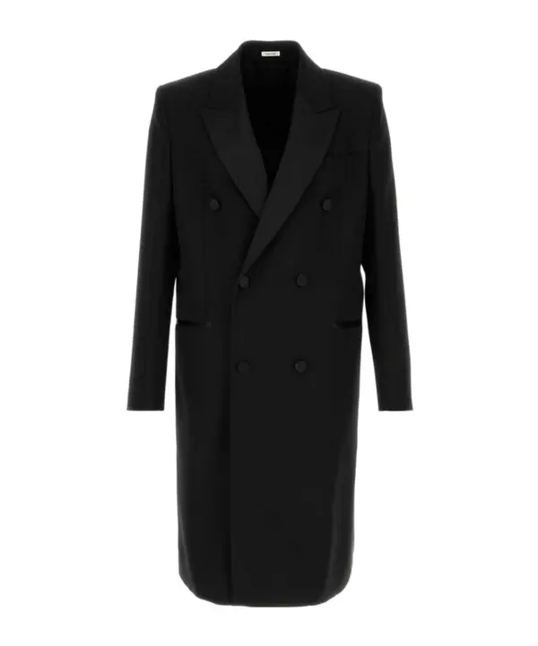 Alexander McQueen Felt Double-breasted Coat - Black