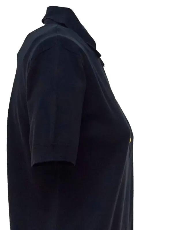 Max Mara Knitted Polo Shirt With Ribbed Details - Black