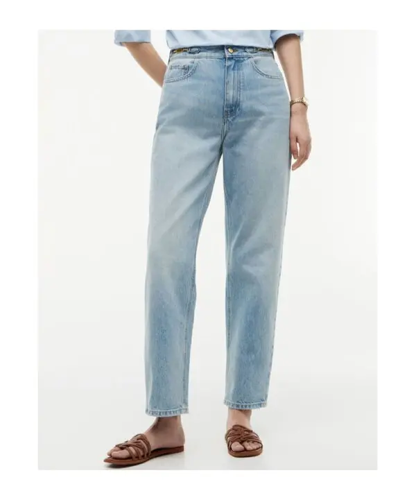 Tommy Hilfiger Logo Plaque Chain-link Tapered Leg Jeans