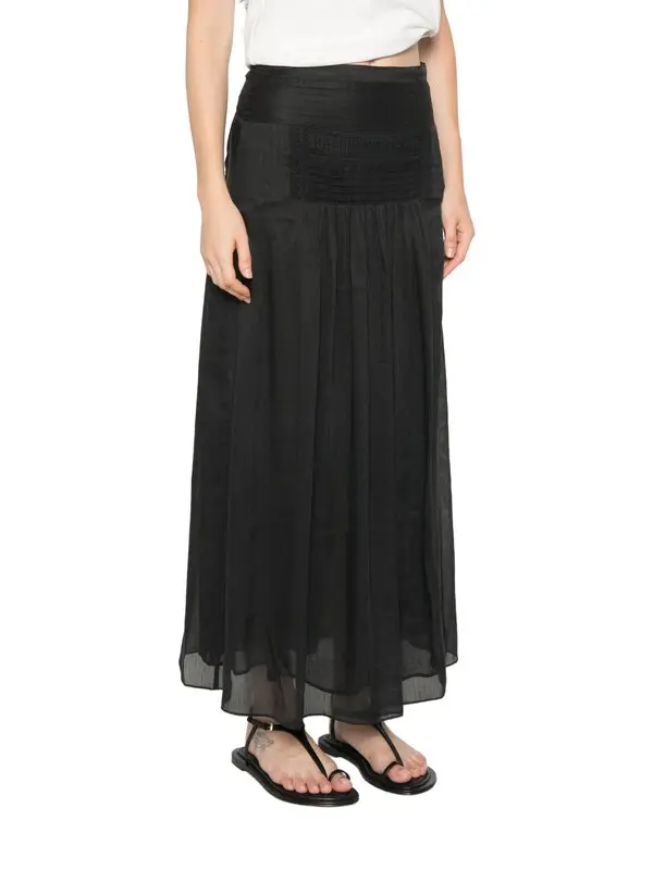 Isabel Marant Étoile Pleated Embroidered Flared Skirt