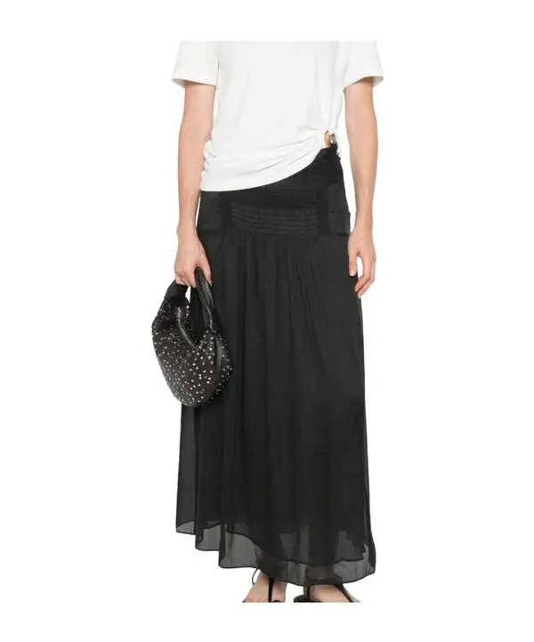 Isabel Marant Étoile Pleated Embroidered Flared Skirt
