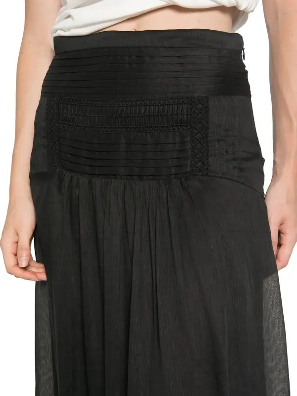 Isabel Marant Étoile Pleated Embroidered Flared Skirt