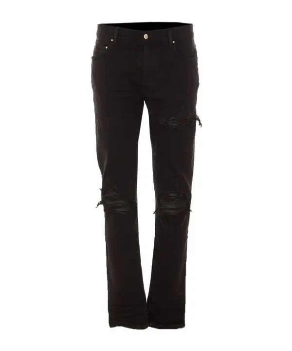 Amiri Mx 1 Distressed Skinny Jeans - Black