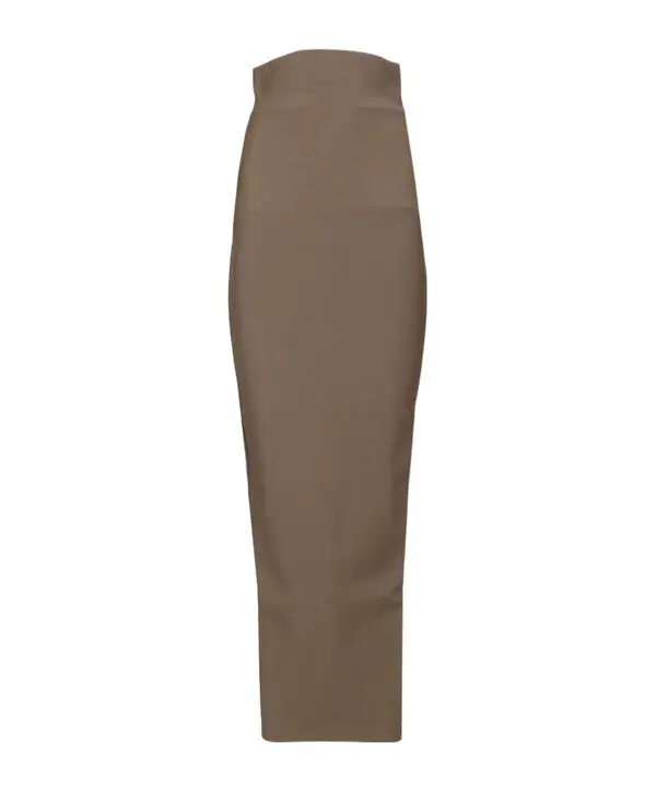 Rick Owens Pleated Midi Skirt - Brown