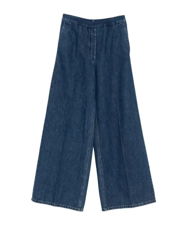 FORTE_FORTE Wide-leg Jeans With Pressed-crease Hems - Blue