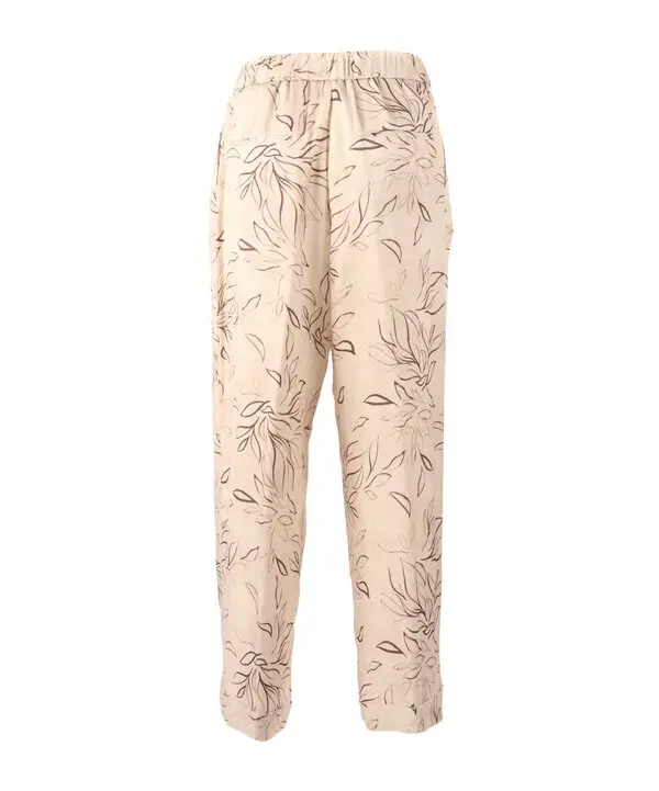 Peserico Floral Print Trousers - Beige