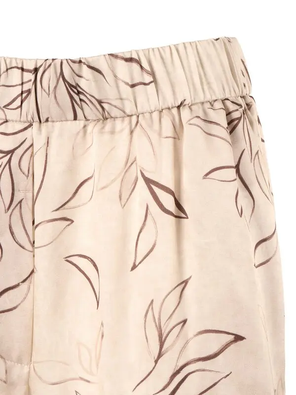 Peserico Floral Print Trousers - Beige