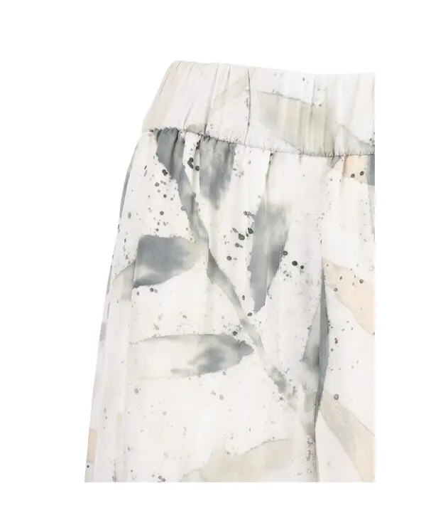 Peserico Leaf-print Palazzo Pants
