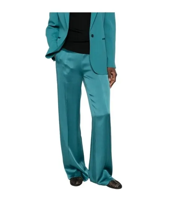 FORTE_FORTE Satin Finish Wide Leg Trousers