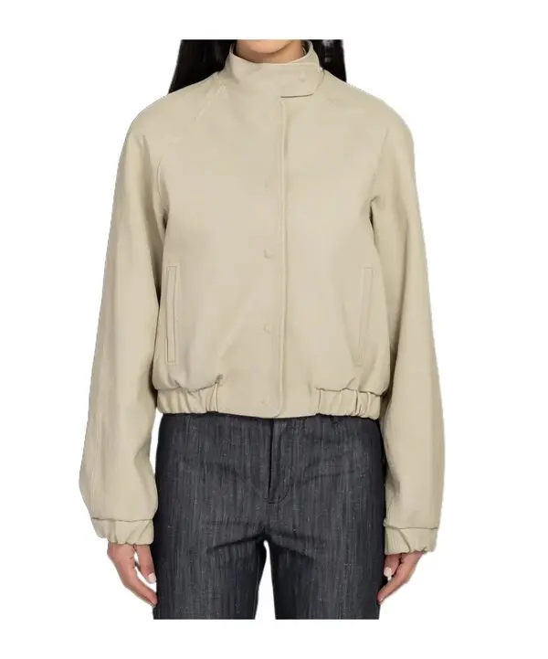 Paloma Wool Stand Collar Casual Jacket With Elasticated Waist - Nude