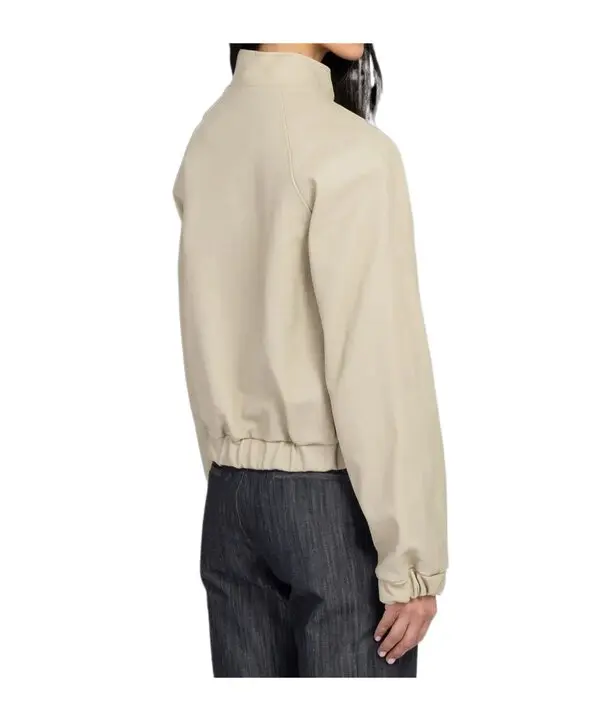 Paloma Wool Stand Collar Casual Jacket With Elasticated Waist - Nude