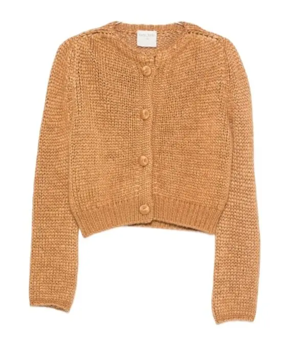 FORTE_FORTE Chunky-knit Button-up Cardigan - Brown