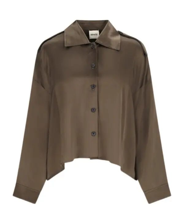 Khaite Long-sleeved Shirt With Lapel Collar - Brown