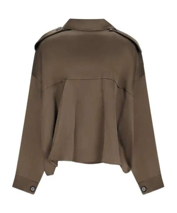 Khaite Long-sleeved Shirt With Lapel Collar - Brown