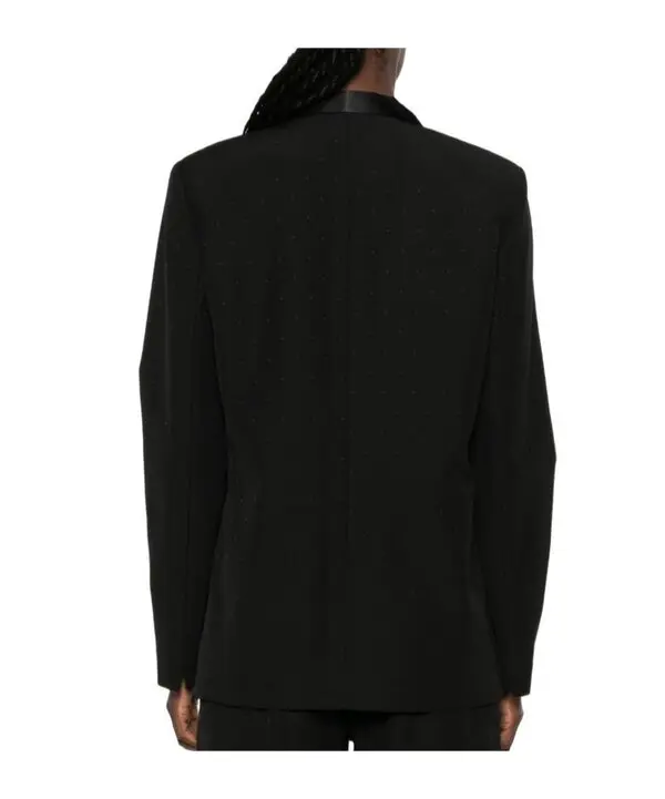 FORTE_FORTE Satin-trim Shawl-lapel Blazer