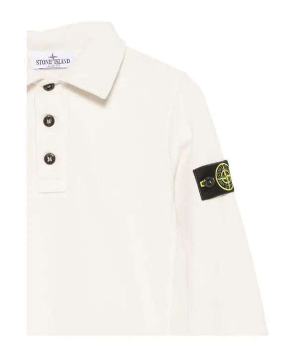 Stone Island Logo-patch Button-up Polo Shirt