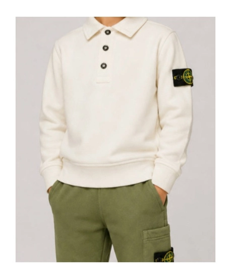 Stone Island Logo-patch Button-up Polo Shirt