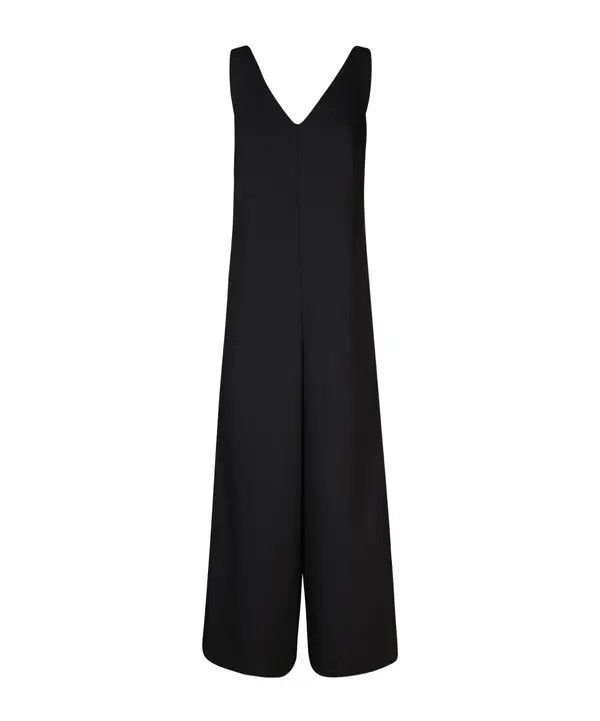 Herno Relaxed Fit Wide Leg Jumpsuit - Black