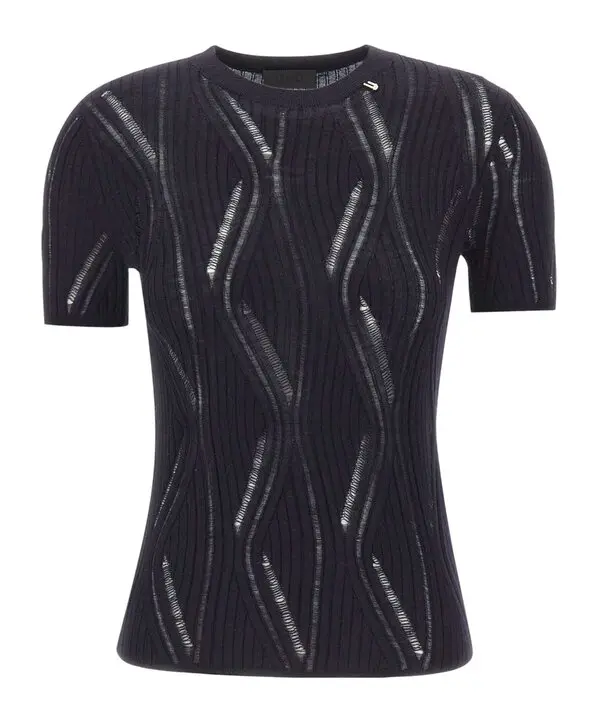 Liu Jo Cut-out Ribbed-knit T-shirt