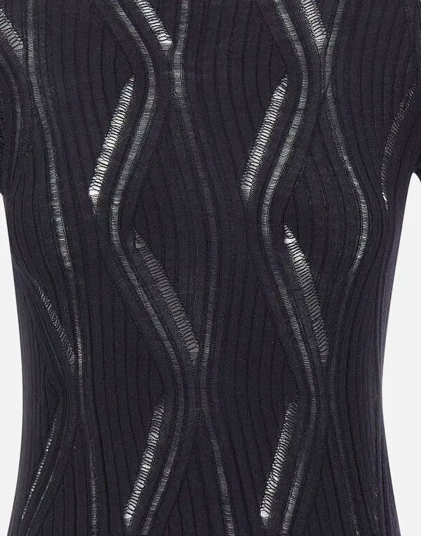 Liu Jo Cut-out Ribbed-knit T-shirt