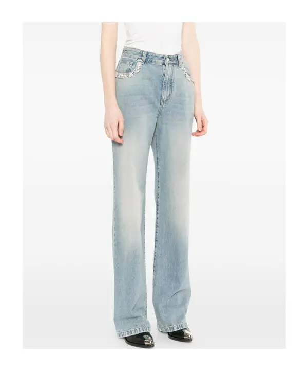 Alexander McQueen Straight-leg Embellished Jeans