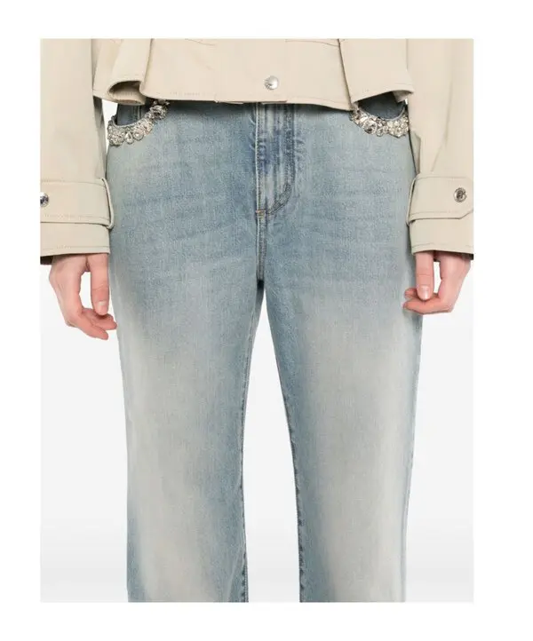 Alexander McQueen Straight-leg Embellished Jeans