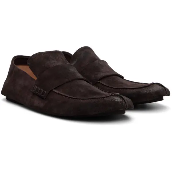 Marsèll Toddone Stitched Slip-on Loafers In Grained Leather And Suede
