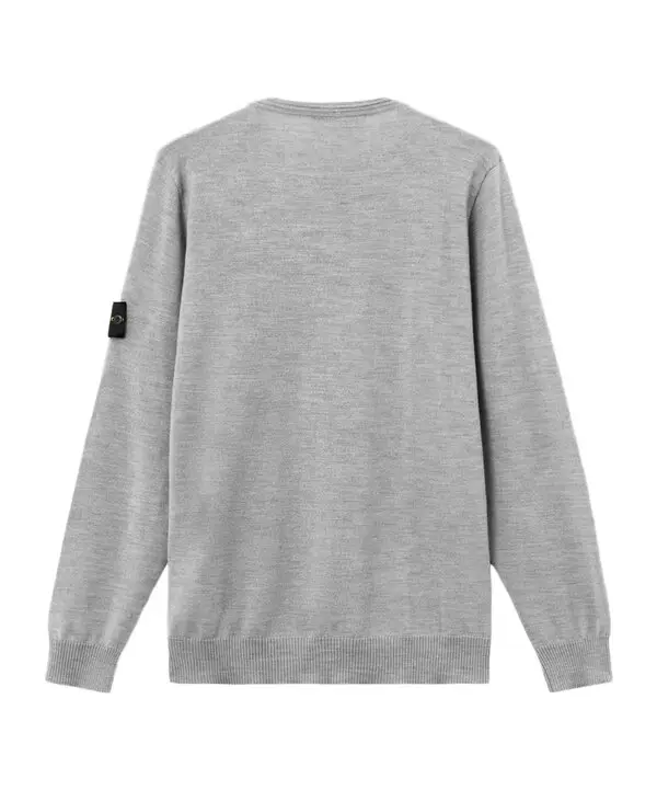 Stone Island Logo Patch Crewneck Jumper - Gray