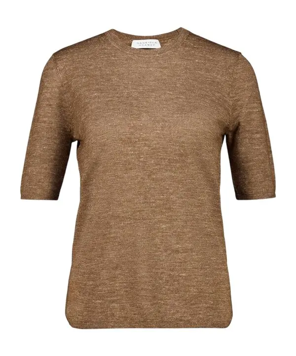 Gabriela Hearst Chryse Knit T-shirt In Chestnut Cashmere Silk - Brown
