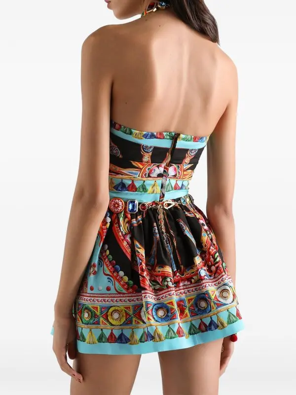 Dolce & Gabbana Carretto-print Poplin Dress