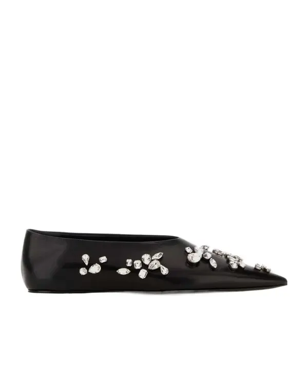 JIL SANDER Embellished Ballerina Shoes - Black