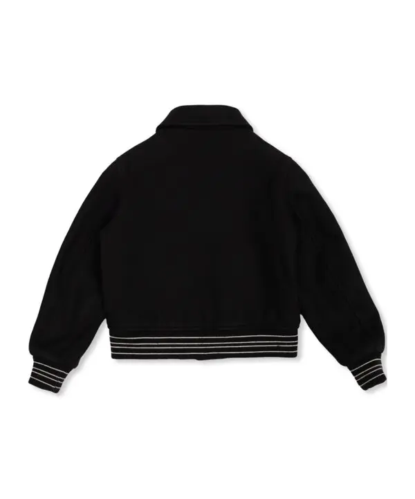 Amiri Long Sleeve Jacket With Embroidered Logo And Ribbed Trims