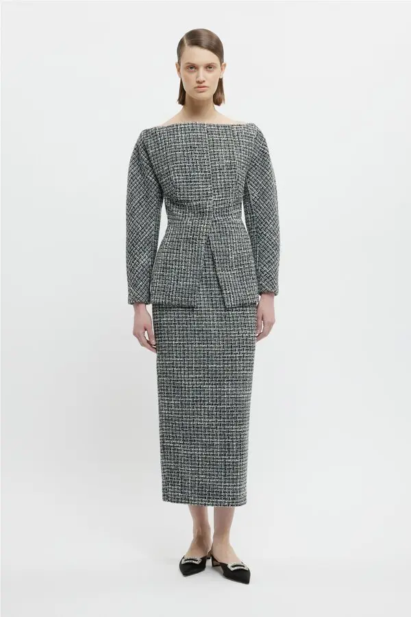 EMILIA WICKSTEAD Holden Top In Boucle Tweed