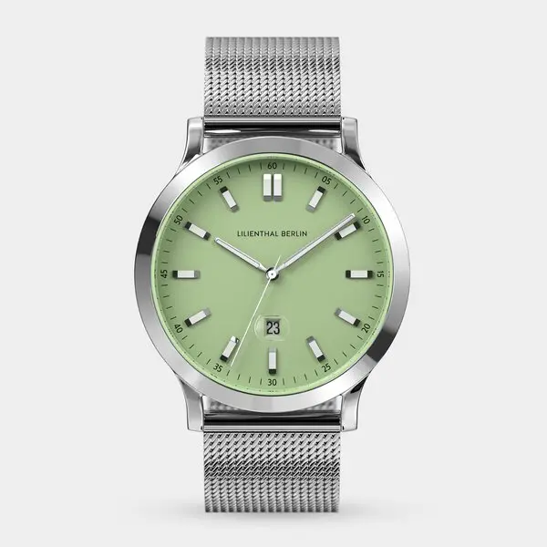 Lilienthal Berlin Huxley Ii Stainless Steel Mesh Watch - Green