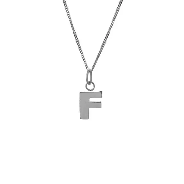 EDGE ONLY Letter Pendant "f" Initial Necklace Sterling