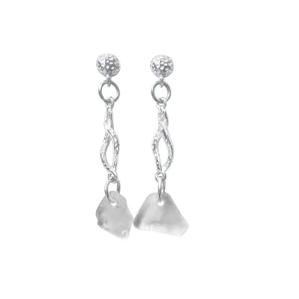 GLASSTYK Skumswirl Earrings - White