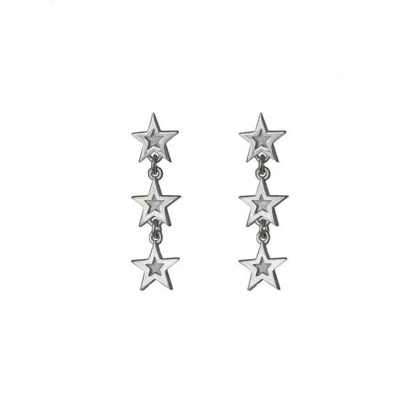 EDGE ONLY Megastar 3 Star Drop Earrings Sterling
