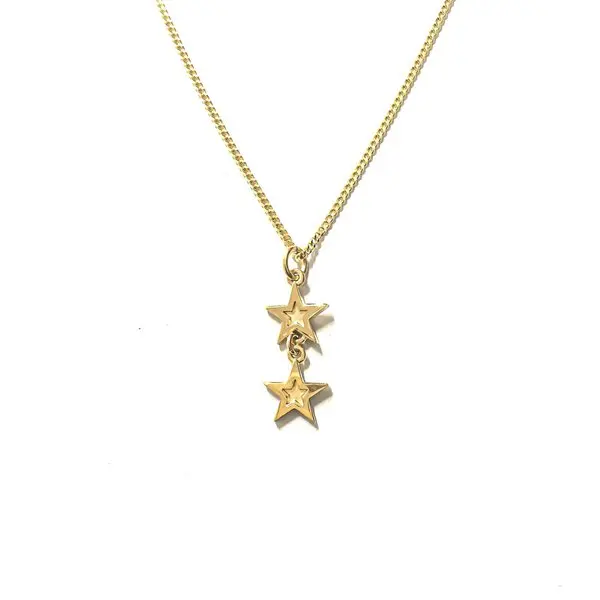 EDGE ONLY Mini Megastar Double Star Pendant Necklace In 18ct Vermeil - Gold