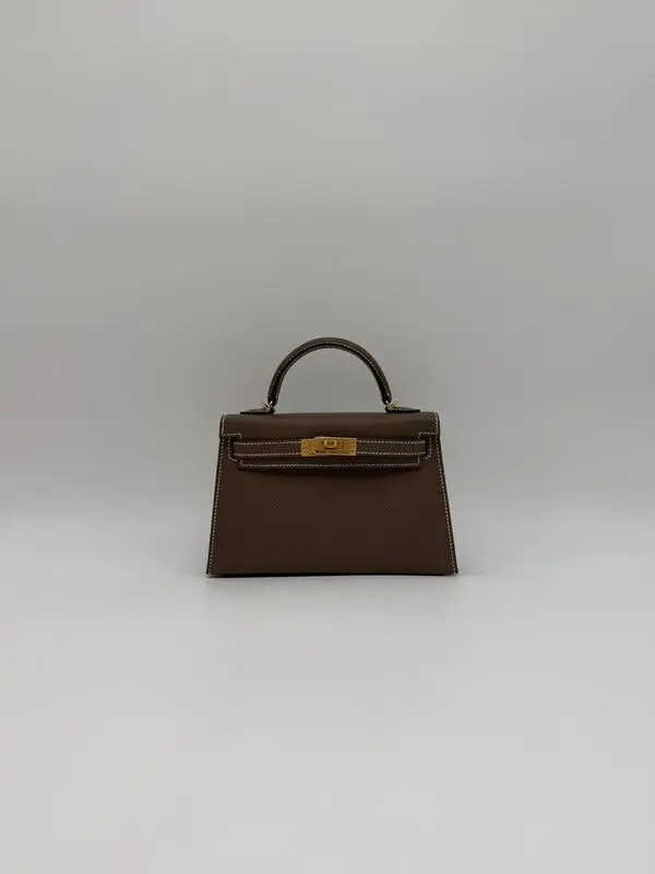 Hermès Mini Kelly Etoupe Epsom Gold Hardware