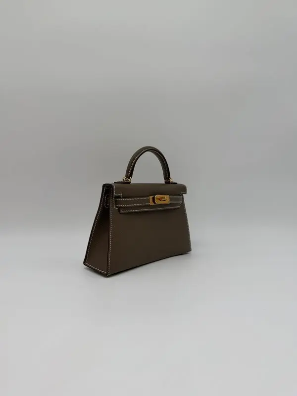 Hermès Mini Kelly Etoupe Epsom Gold Hardware