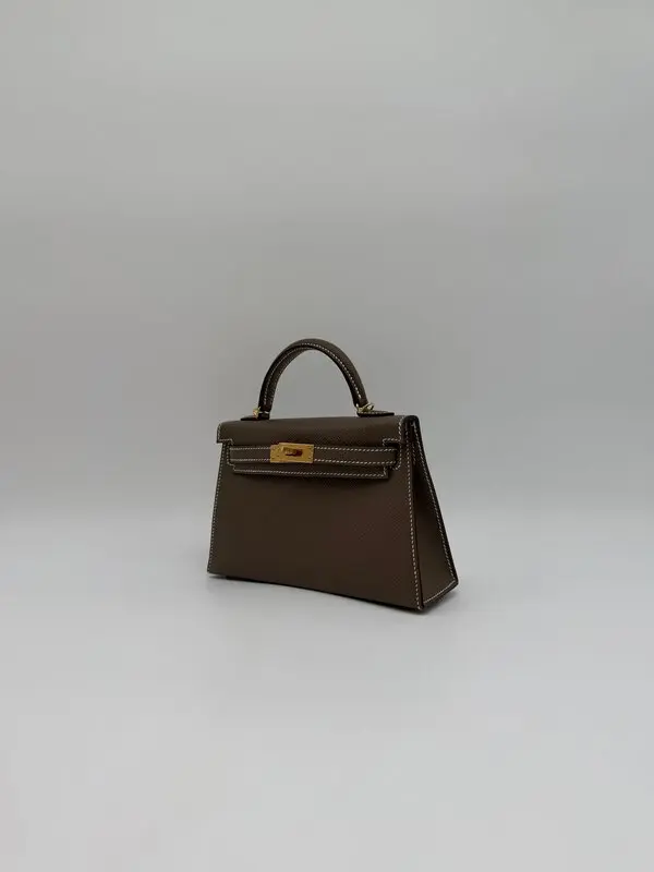 Hermès Mini Kelly Etoupe Epsom Gold Hardware