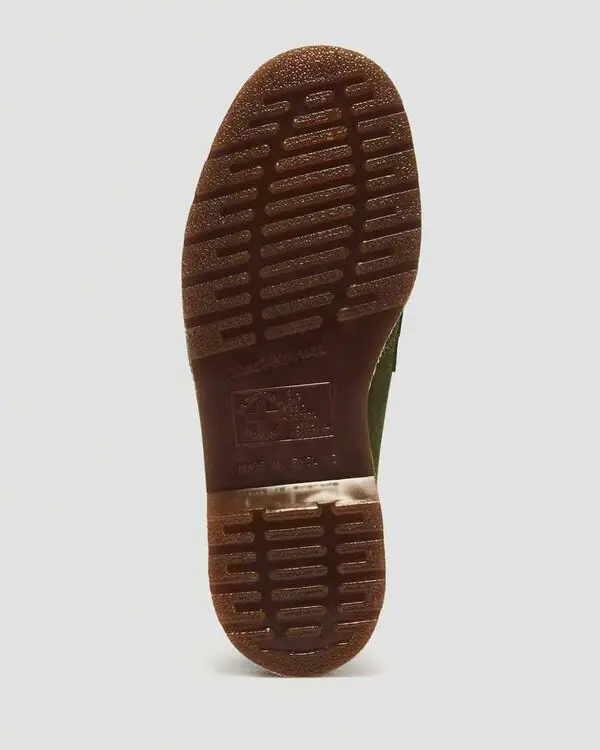 Dr. Martens Repello Calf Suede Moc Toe Penny Loafers - Green