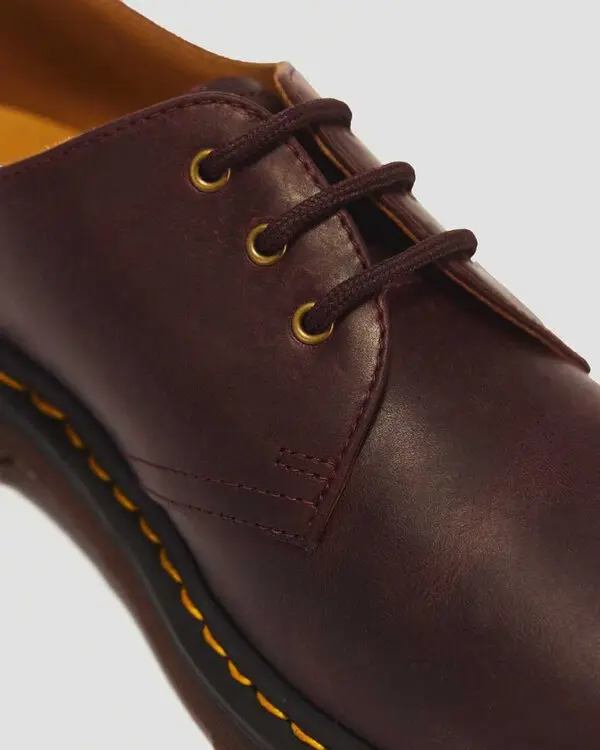 Dr. Martens 1461 3-eye Crazy Horse Leather Lace Up Shoes - Red