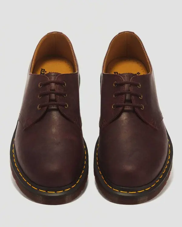 Dr. Martens 1461 3-eye Crazy Horse Leather Lace Up Shoes - Red