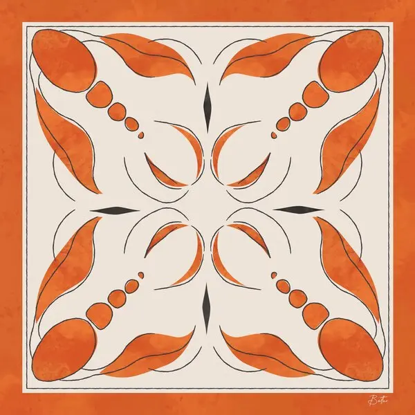 BALTÉR Green Grass Season Scarf - Orange