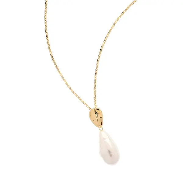 EMMA HOLLAND JEWELLERY Gold / White Large Baroque Gold Pendant - Gold/white