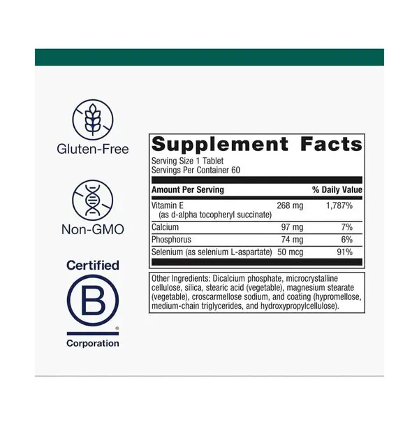 METAGENICS E 400 Selenium Supplement Vitamin E And Selenium Antioxidant Formula With Calcium And Phosphorus Supports Immune