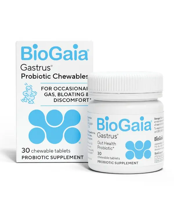 BIOGAIA Gastrus Gut Health Probiotic Chewables Ease Abdominal Discomfort - No Color