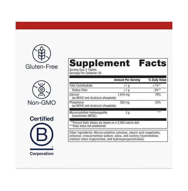METAGENICS Bone Builder Extra Strength Microcrystalline Hydroxyapatite Concentrate With Calcium And Phosphorus 90 Tablets